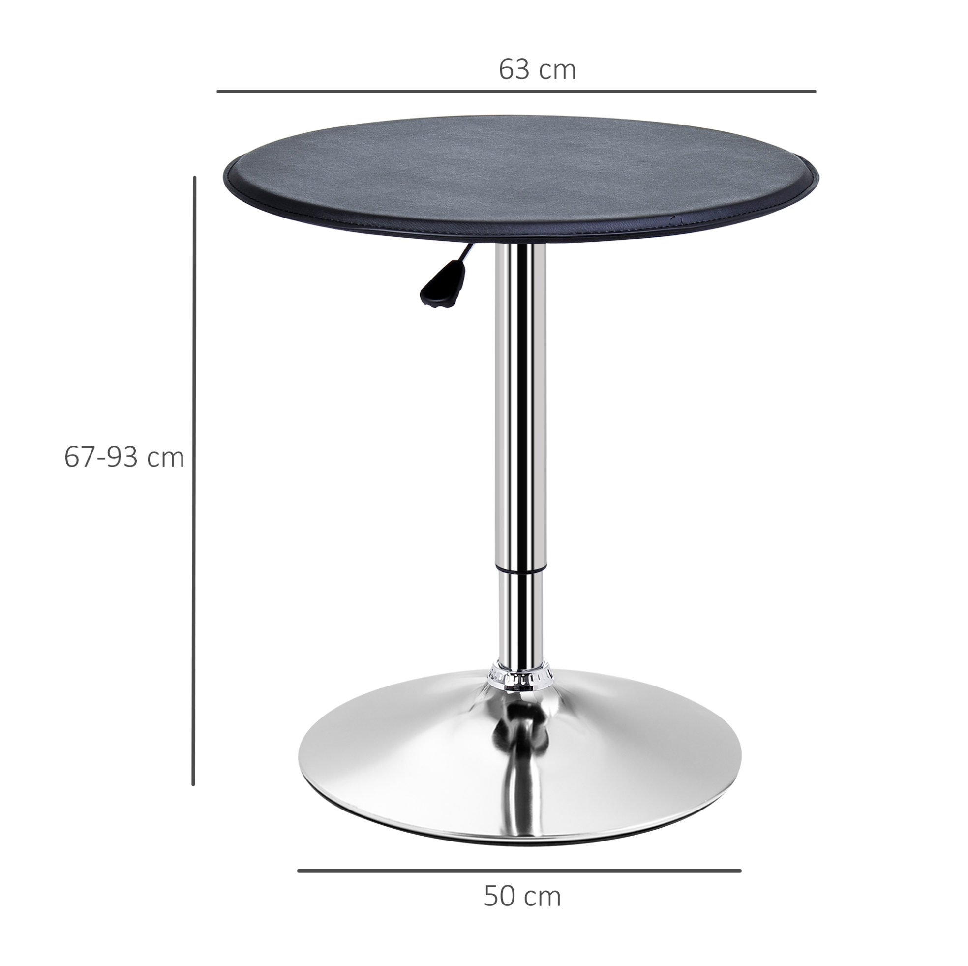 table repas réglable pivotante ronde bois noir 63 cm OKMYHOME
